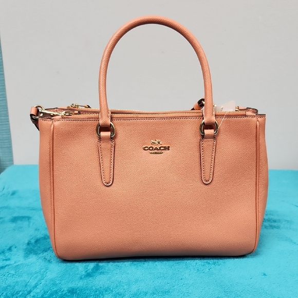 Coach | Bags | Coach Peach Leather Satchel | Poshmark